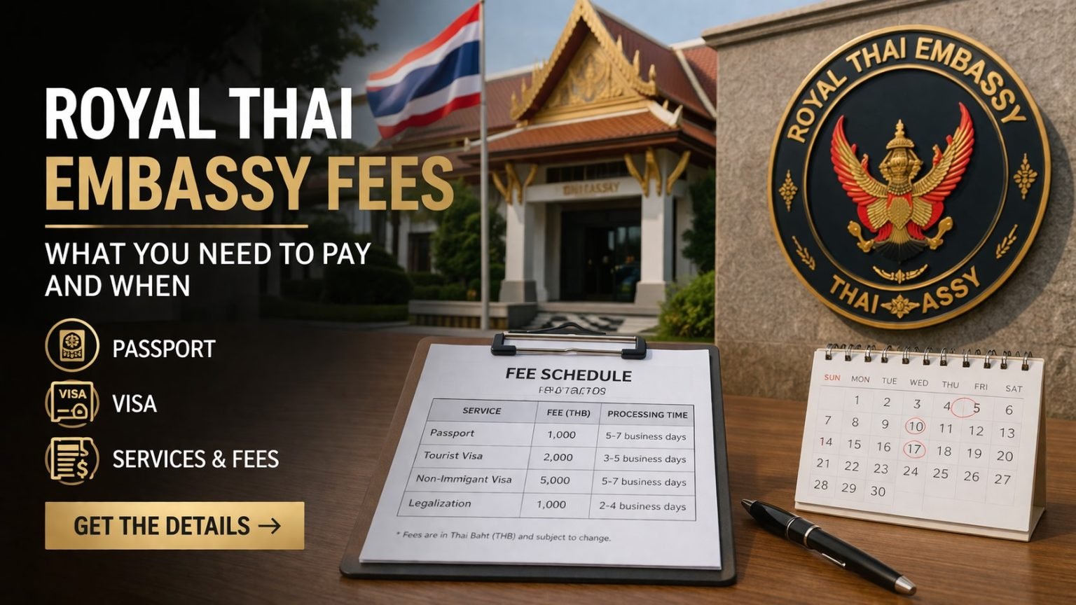 Royal Thai Embassy Fees: What You Need to Pay and When